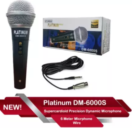 Hyundai Platinum DM-6000/DM-8000 Plus Professional Hyper-Cardioid Dynamic Gold Microphone For ...