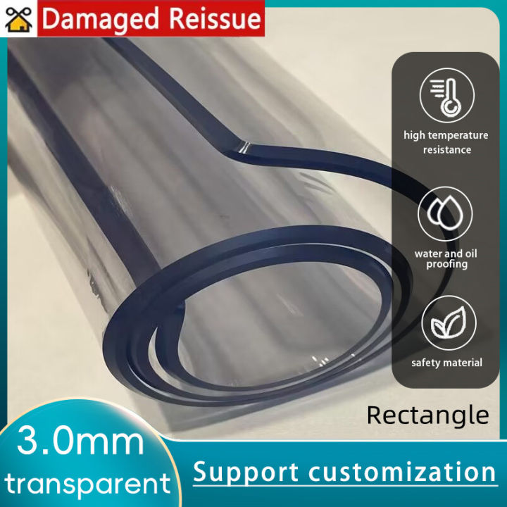 3MM rectangular PVC waterproof tablecloth transparent pattern ...