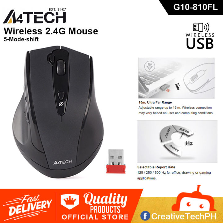 A4TECH 5-MODE 2.4G WIRELESS MOUSE (G10-810FL) | Lazada PH
