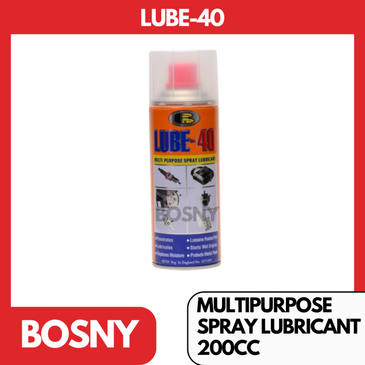 Bosny Lube-40 Multi Purpose Lubricant Spray 200cc | Lazada PH
