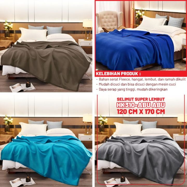 Selimut Bulu HK310 Motif Polos Aesthetic Ukuran 120x170 Bahan Lembut ...