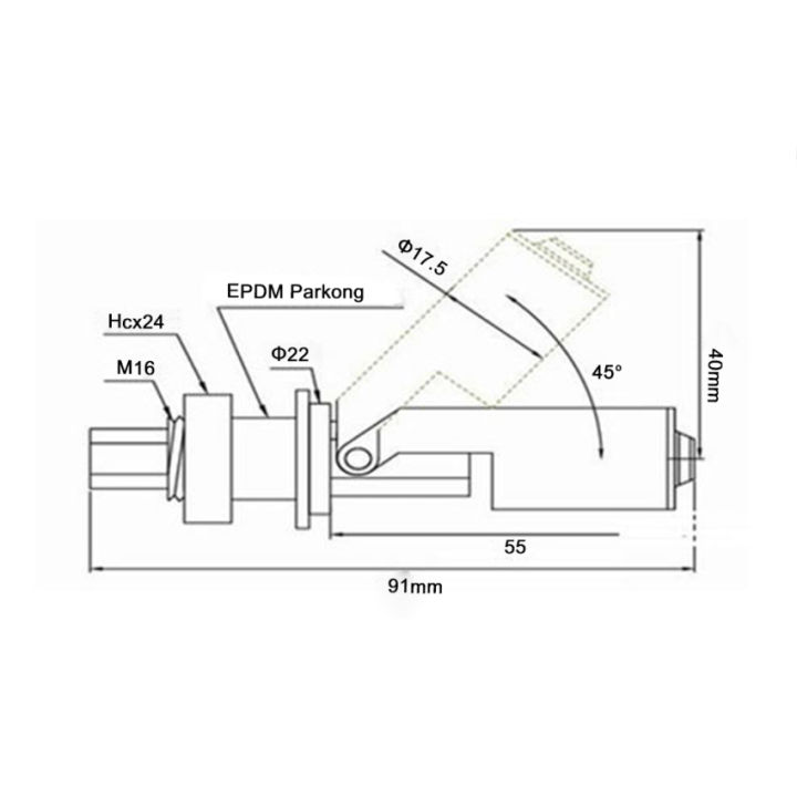 Pp Tank Horizontal Liquid Mount Float Switch Water Level Sensor Control 6802