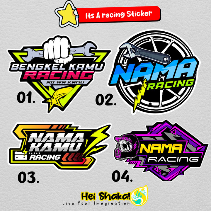 Heishaka Stiker Racing Custom Nama Bengkel Logo Sticker Race Teknisi ...
