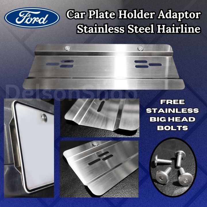 Car plate Holder Adaptor Stainless Steel Hairline Plate number for car ...