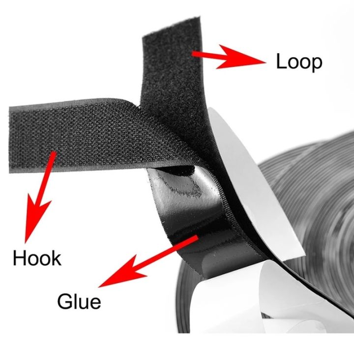 2 Rolls/Pack 1M Self-adhesive Velcro Cable Tie Tape Hook and Loop ...