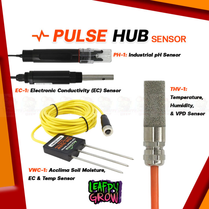 Pulse Hub Sensor VPD VWC PH EC เซ็นเซอร์มาตรฐานสากล สำหรับใช้กับเครื่อง Pulse Hub สินค้า USA ...
