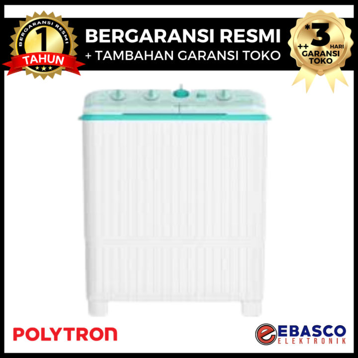 POLYTRON MESIN CUCI 2 TABUNG PWM 8076 Kapasitas 8 Kg Giant Series Hijab ...