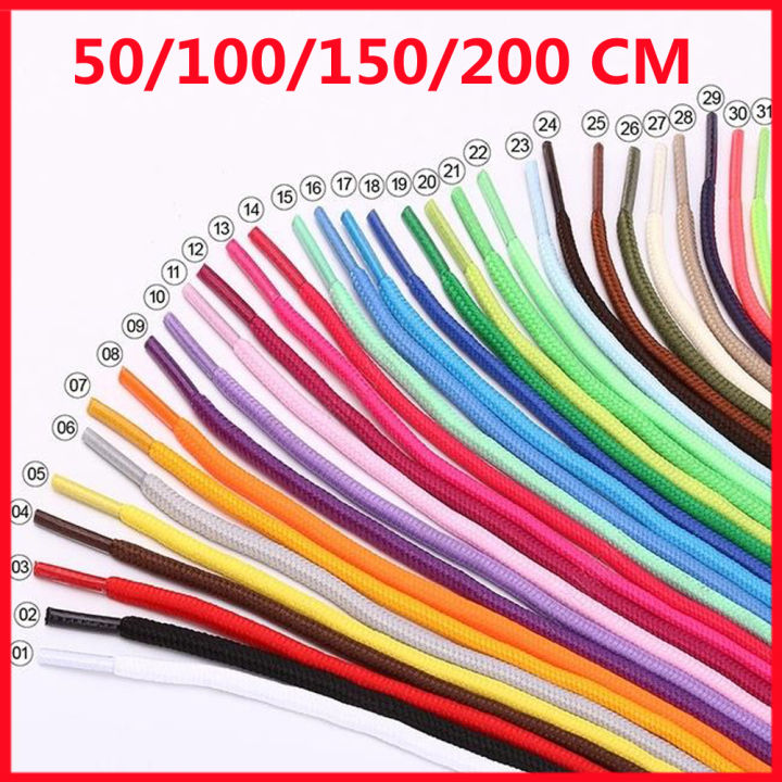 1 Pair Round Shoe Lace for Kids Adult Solid Sports Shoelace Replacement ...