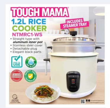 Tough Mama 5 Cups Rice Cooker 1.2L (NTMRC1-WS) | Lazada PH