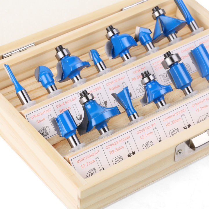 Mata Mesin Profil Router Bit Set 12 Pcs 1/4" Untuk Membentuk Kayu Free ...
