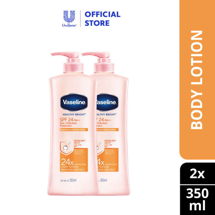 Vaseline Healthy Bright Body Lotion SPF 30 PA++ Sun + Pollution 320ml x 2 | Lazada