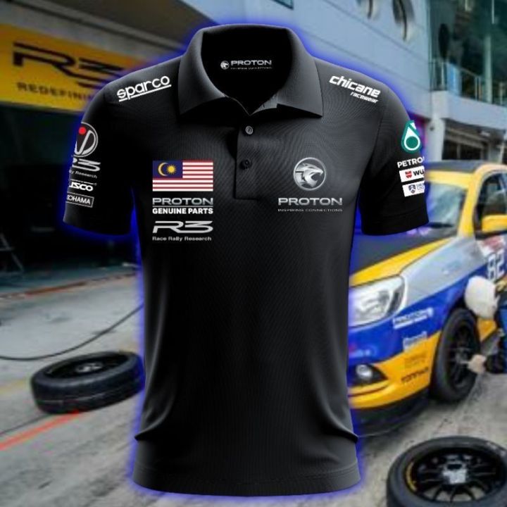 Proton R3 Logo Team Driver Sponsored Petronas Mens Big Size Casual ...