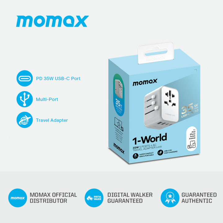 Momax 1-World PD 5 Port Travel Adapter 35W | Lazada PH