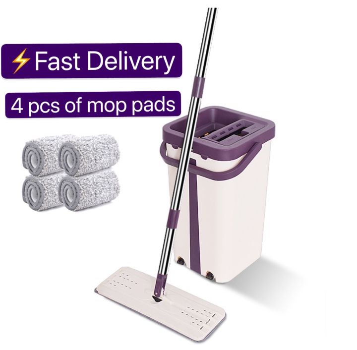 🇸🇬🔥SG STOCK🔥EZZY MOP Magic Cleaning Mops Free hand Squeeze Flat Mop Set ...