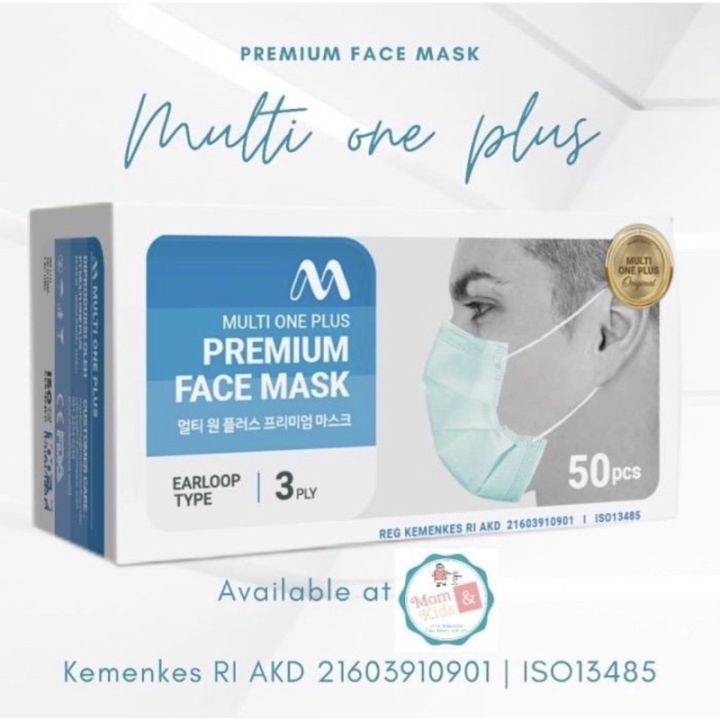 Masker Medis Earloop Multi One Plus 3 ply 50 pcs | Lazada Indonesia