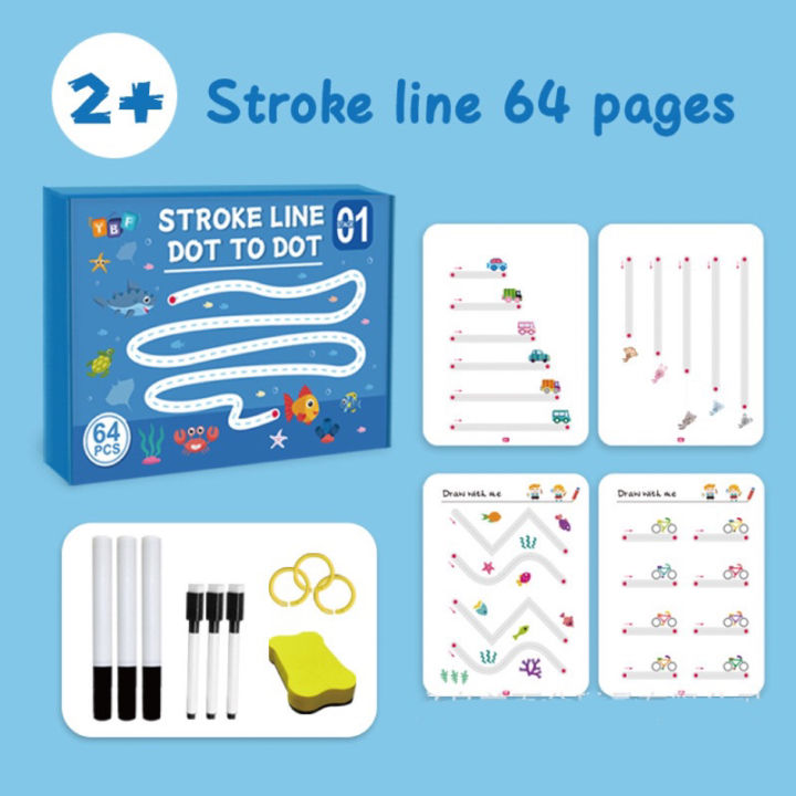 Stroke Line Dot to Dot Magical Tracing Workbook Pen Control Training ...