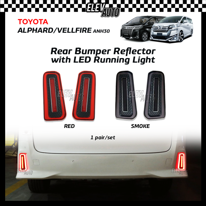 LED Rear Bumper Reflector with Running Light Bar Toyota Alphard ...