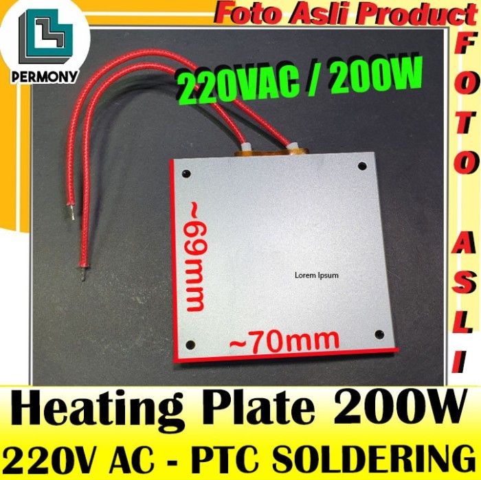 Heater Plate heating 200W 220V element Pemanas Solder plat 200 Watt ...
