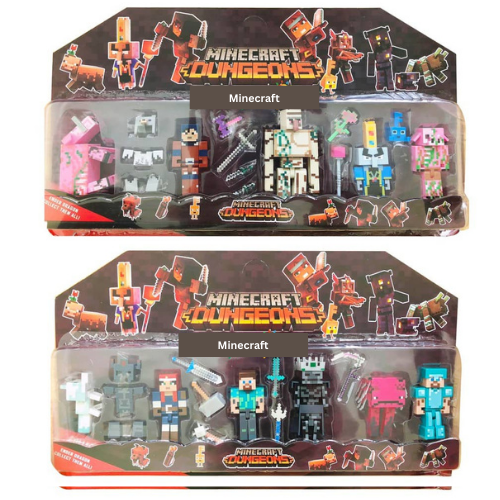 NEW Minecraft Figure 6 pcs with accessories - Stitching Set Building ...