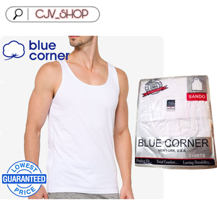 BLUE CORNER WHITE COTTON SANDO FOR MEN TEENS/ADULT (PER PIECE) | Lazada PH