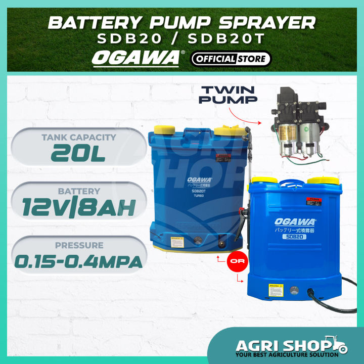 Agrishop OGAWA Pump SDB20 / SDB20T Turbo Battery Sprayer 20L Battery ...