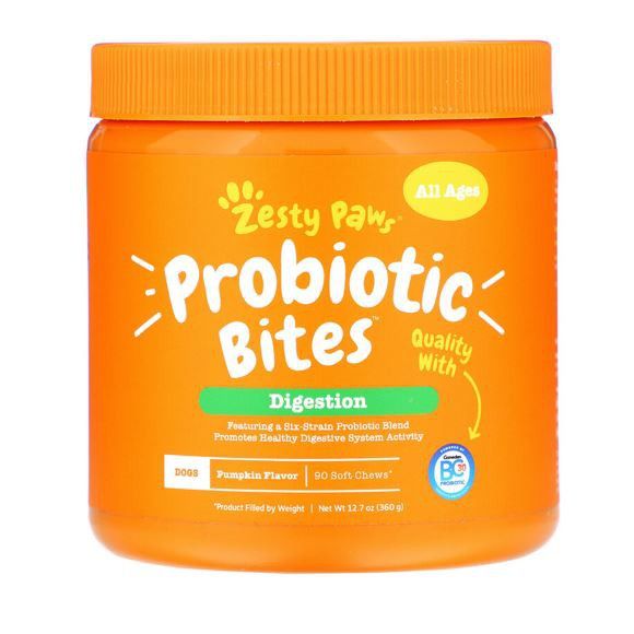 Zesty Paws, Probiotic Bites for Dogs, Digestion, All Ages, Pumpkin ...