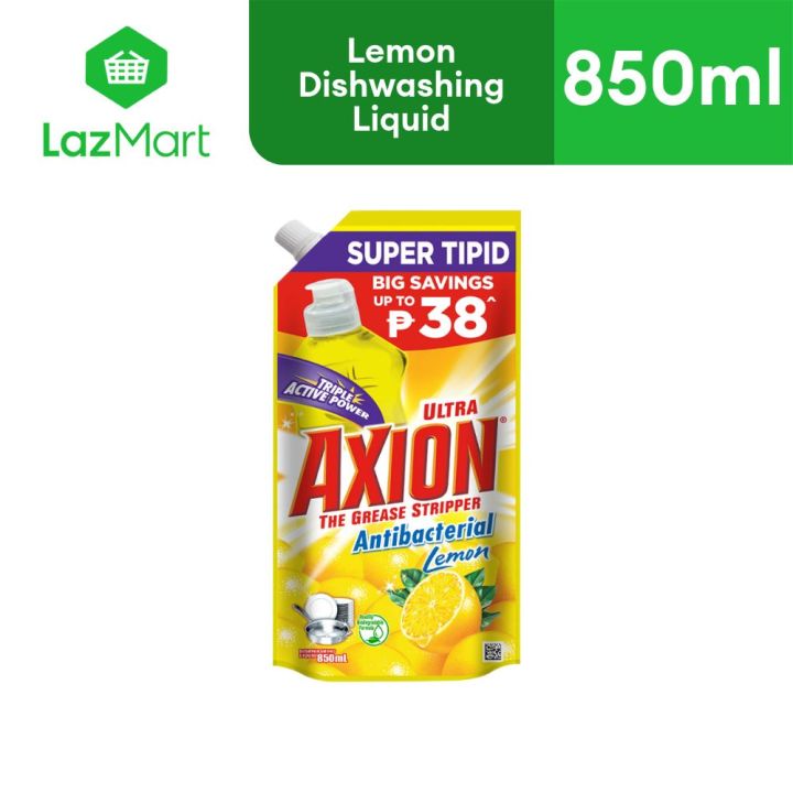 Axion Anti-bacterial Dishwashing Liquid Lemon Doy Pack 850ml | Lazada PH