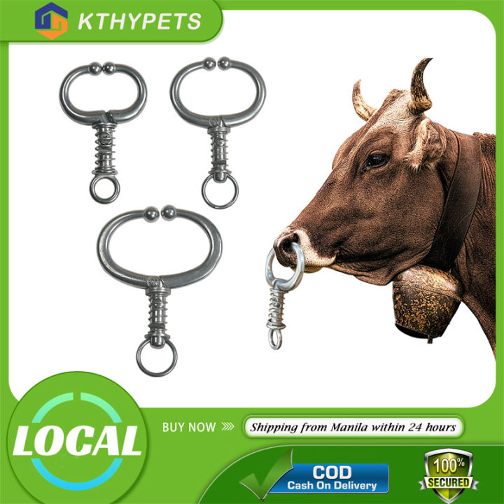Stainless steel cattle nose ring Spring traction ring for bull cow ...