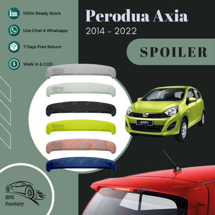 Perodua Axia Spoiler ABS Rear Spoiler OEM with LED Brake Light 2014 ...
