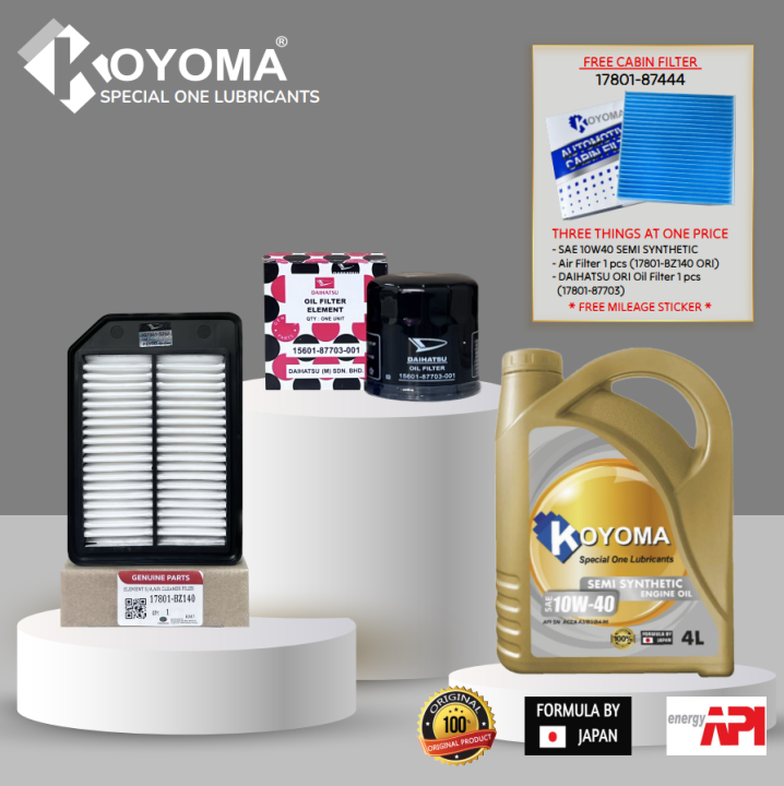 PERODUA AXIA 2017year, BEZZA 1.0 AIR FILTER + ORI OIL FILTER + KOYOMA ...