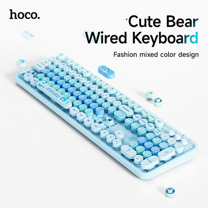 [24 Hours ship ]Hoco K9 Wired Keyboard 104 Keys colors Sweet Smooth ...