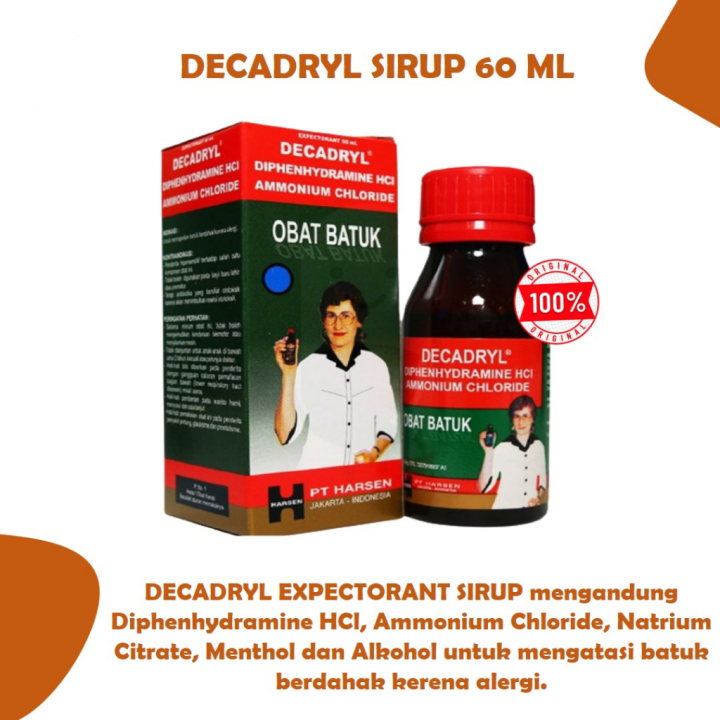 DECADRYL EXPECTORANT SIRUP 60 ML Obat Batuk Berdahak/Pilek/Flu/Sesak ...