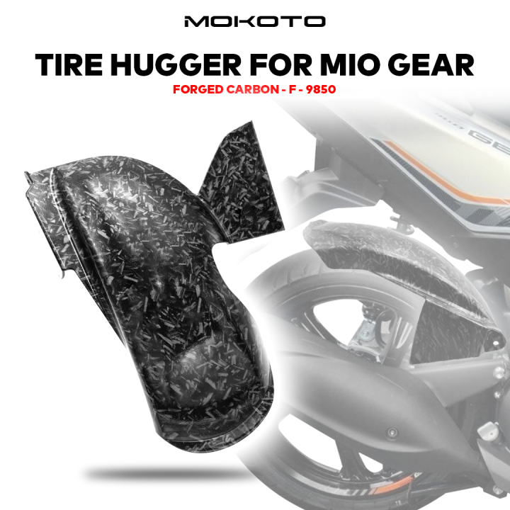 MIO GEAR TIRE HUGGER FORGED CARBON MATTE BLACK AND CARBON MUDGUARD FOR ...