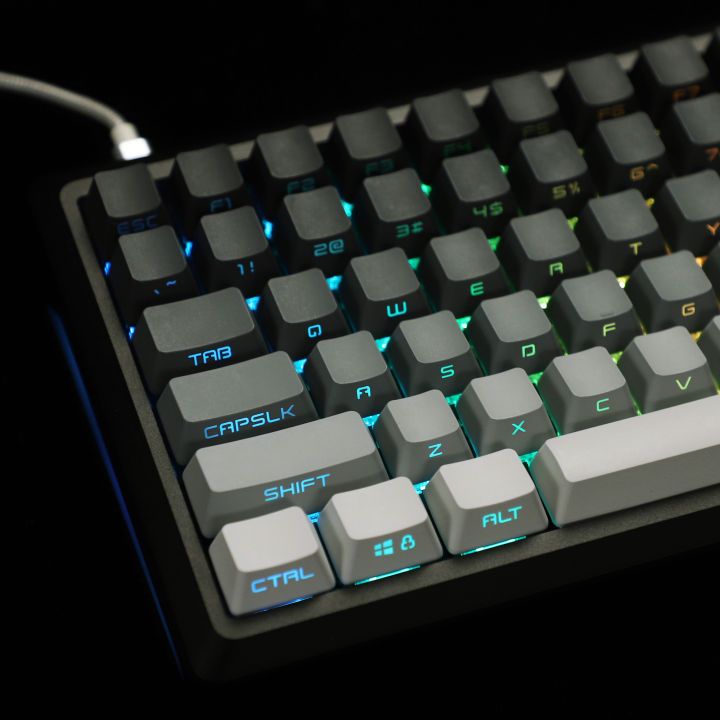 133 Key Polar Day PBT Double Shot Side-lit Shine Through Backlit ...