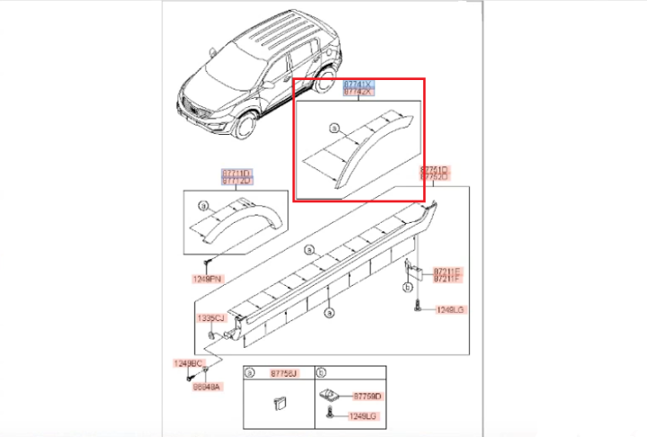 [ORIGINAL] 877413W000 REAR QUARTER GARNISH LEFT SIDE KIA SPORTAGE 2010 ...