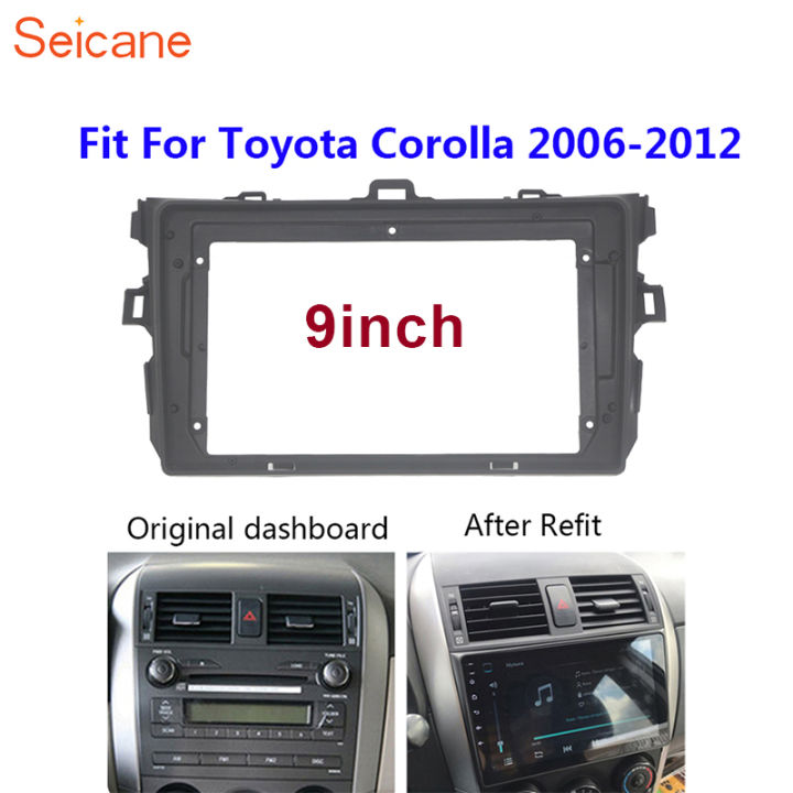 Seicane 2 DIN Silver 9inch Car Radio Panel Trim kit for 9 inch 2006 ...