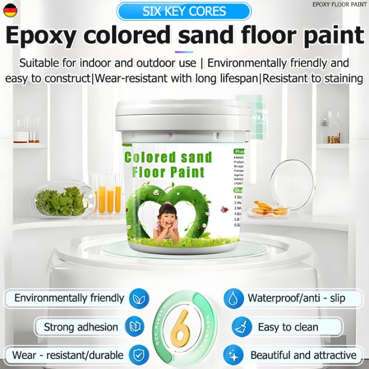 ⚡COD⚡Self Leveling Epoxy Colored Sand Floor Paint Imitation Marble For ...