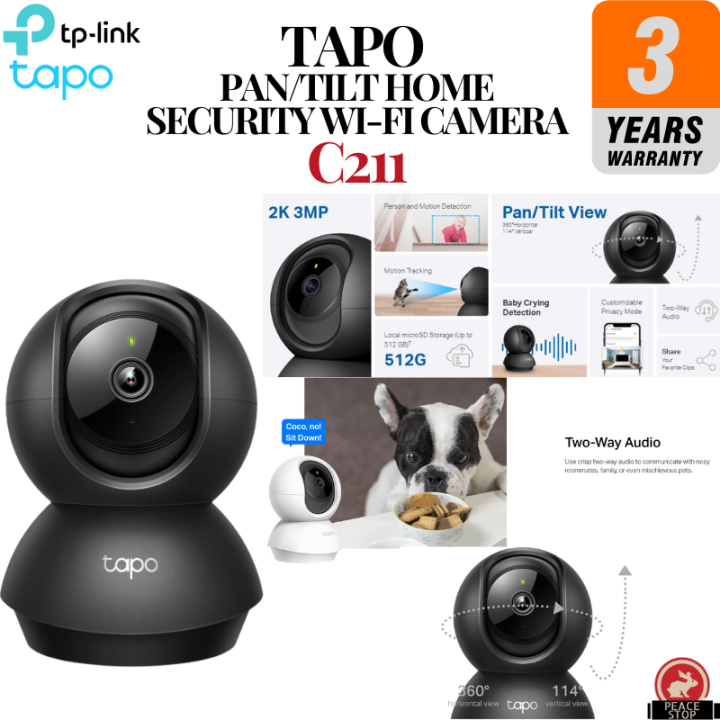 TP-LINK Tapo C211 (3MP/2K) 360 Degree Home Security CCTV Wireless IP ...