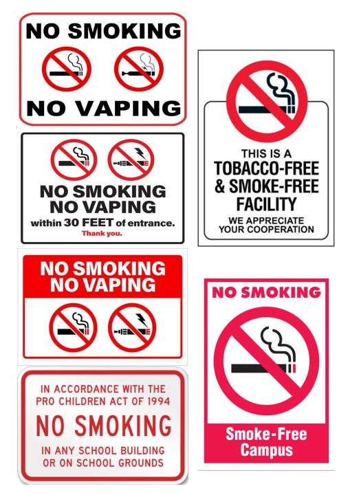 No Smoking School Signages (Laminated Signage and Waterproof Vinyl ...