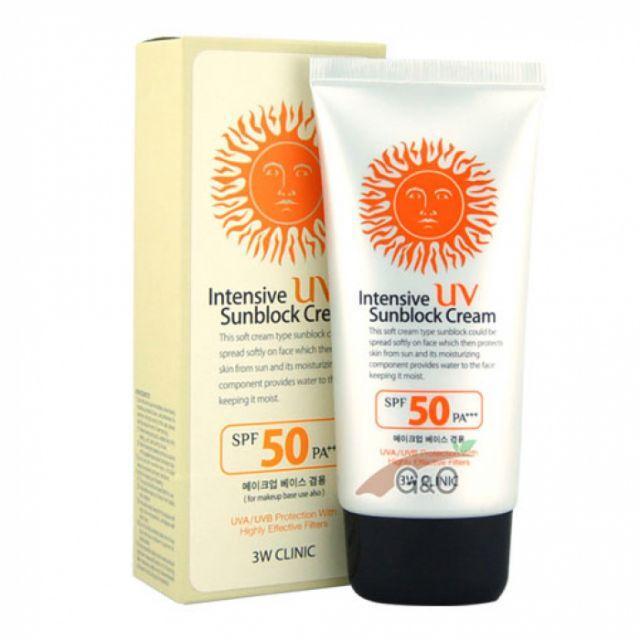 Intensive UV Sunblock Cream 70ml SPF50 + PA +++ 3W CLINIC | Lazada