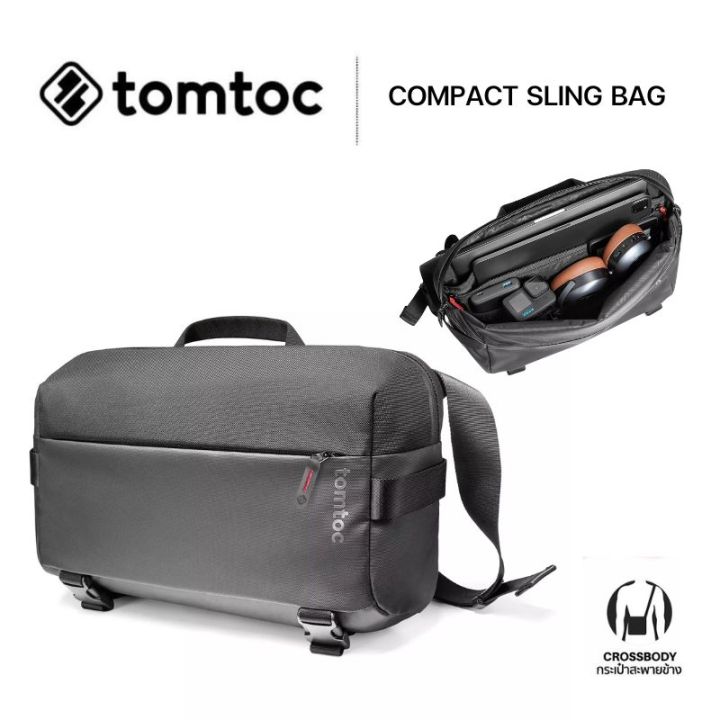 TOMTOC COMPACT SLING BAG กระเป๋าสะพายข้าง - BLACK | Lazada.co.th