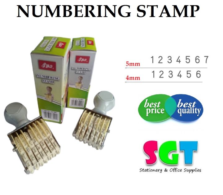 Rubber Numbering Stamp (4mm & 5mm) | Lazada