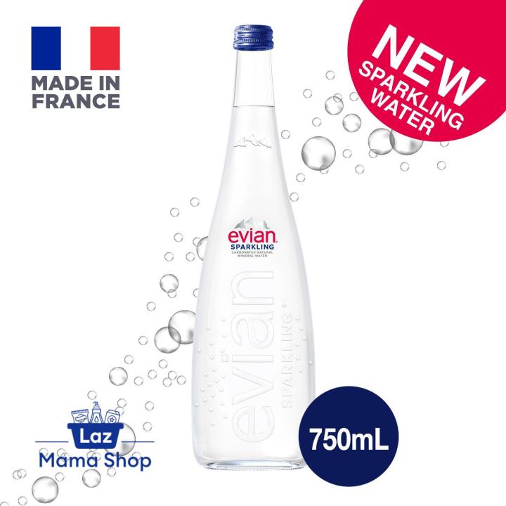Evian Sparkling Carbonated Natural Mineral Water 750ML Glass Bottle (Laz Mama Shop) | Lazada ...