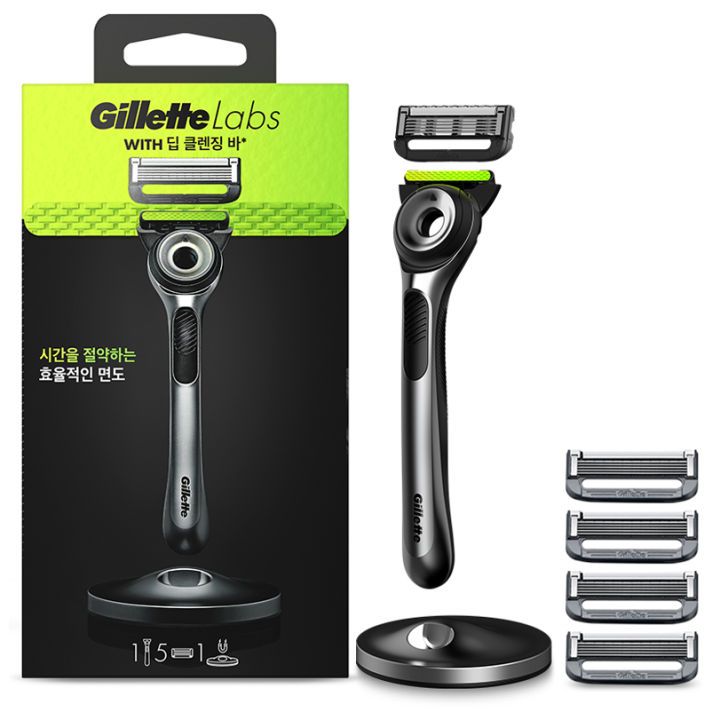 Gillette Labs Razors for Men with Exfoliating Bar, Shaving Kit for Men ...