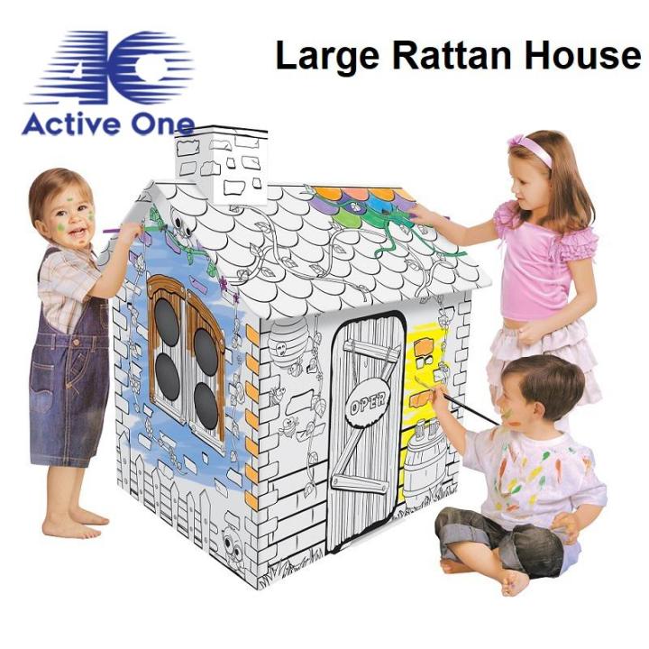 ACTIVEONE DIY Doodle Large Rattan House Art Toy Customizable Play House ...