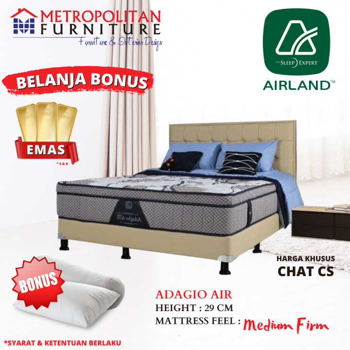 AIRLAND Spring bed Adagio Air Full Set kasur Springbed Matras | Lazada ...