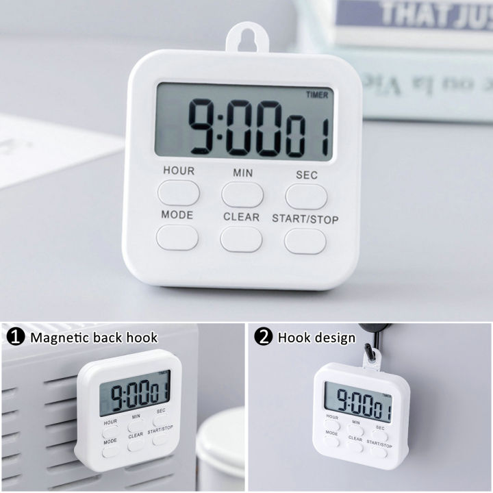 24-Hours Kitchen Timer Digital Magnetic Countdown Large LCD Display ...