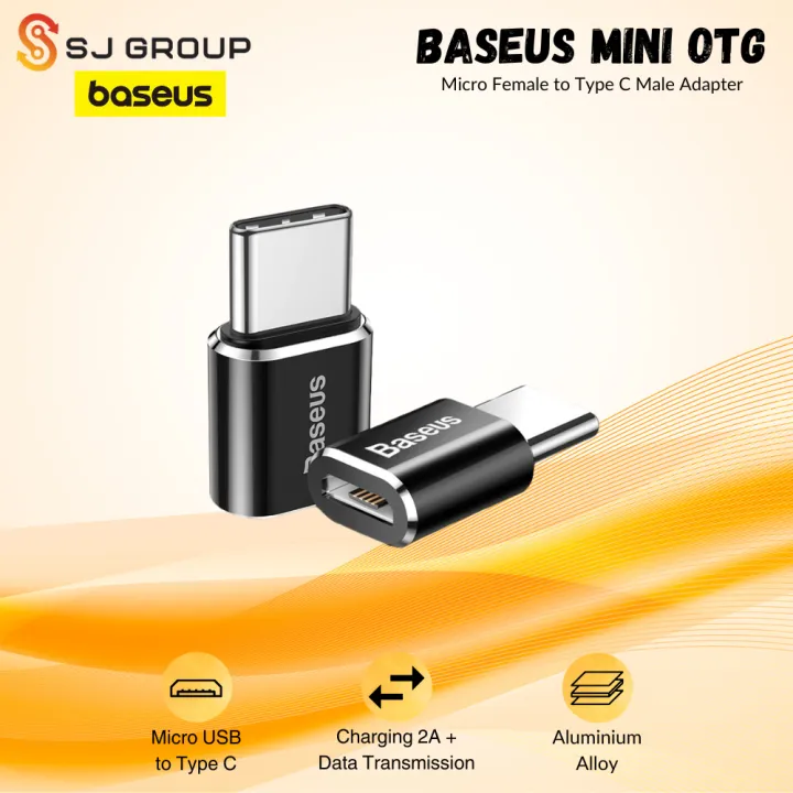 Baseus Mini Micro Female to Type-C Male Adapter Converter OTG | Lazada ...