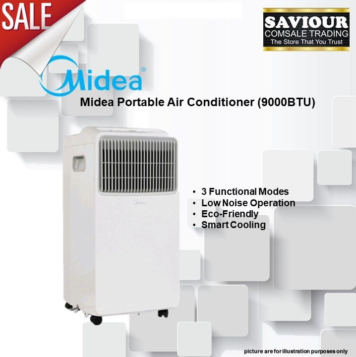 Midea MPHA-09CRN7 Portable Air Conditioner (9000BTU) - Free install ...