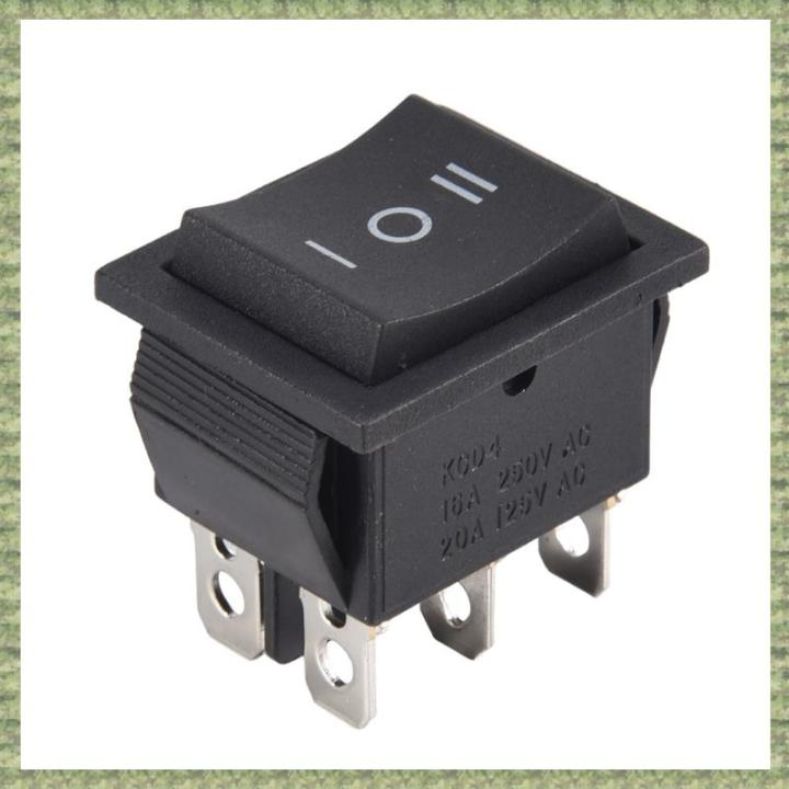 (GETI) 6-Terminals 3 Position ON/OFF/ON DPDT Boat Rocker Switch 16A ...